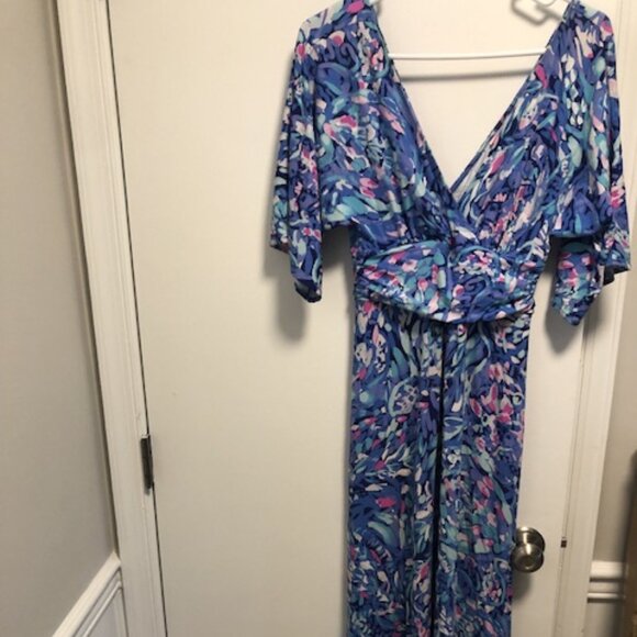Lilly Pulitzer | Dresses | Lilly Pulitzer Maxi Parigi Royal Purple Party Wave Dress | Poshmark